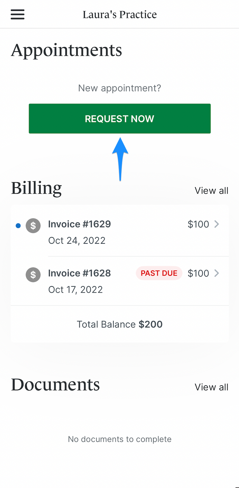 Managing appointments on the SimplePractice Client Portal mobile app ...